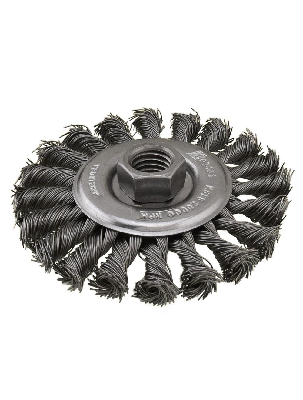 Sait 06461 4" x 0.020" x 5/8"-11 Stainless Steel Knot Wire Wheel