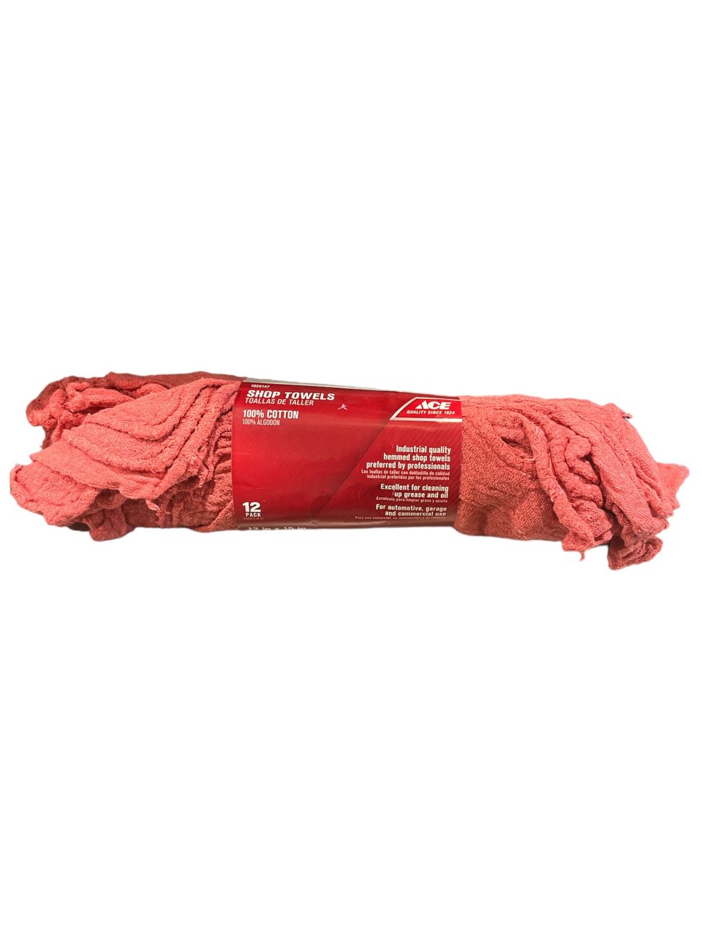 13" x 15" Red Shop Towel - 12 Pack
