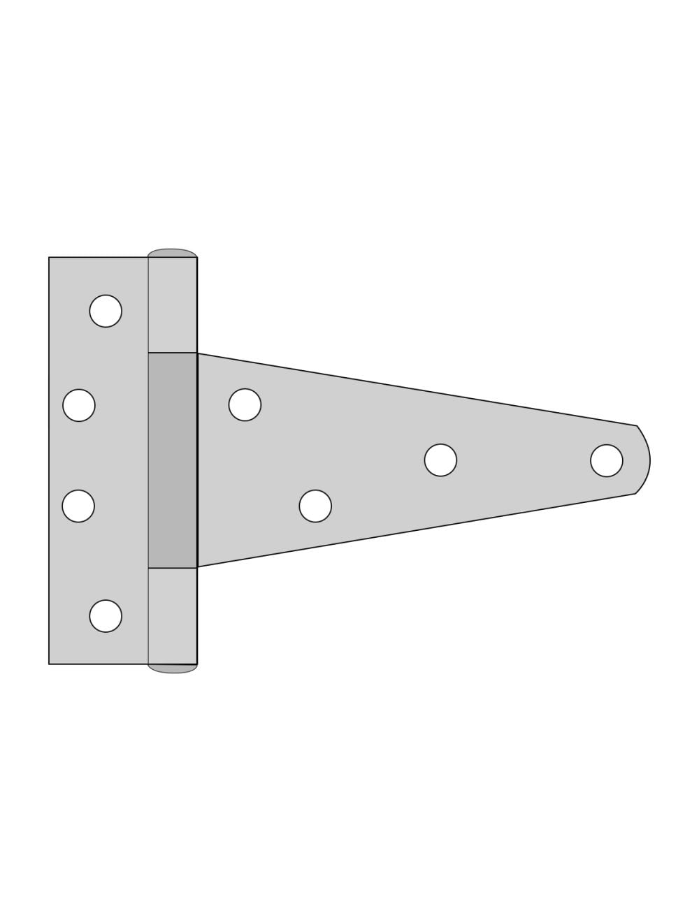 6" Zinc Plated Extra Heavy Duty T-Hinge