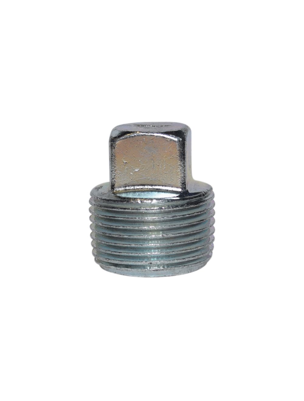 3/4" NPT Square Head Solid Pipe Plug 150# Zinc Plated Malleable Iron