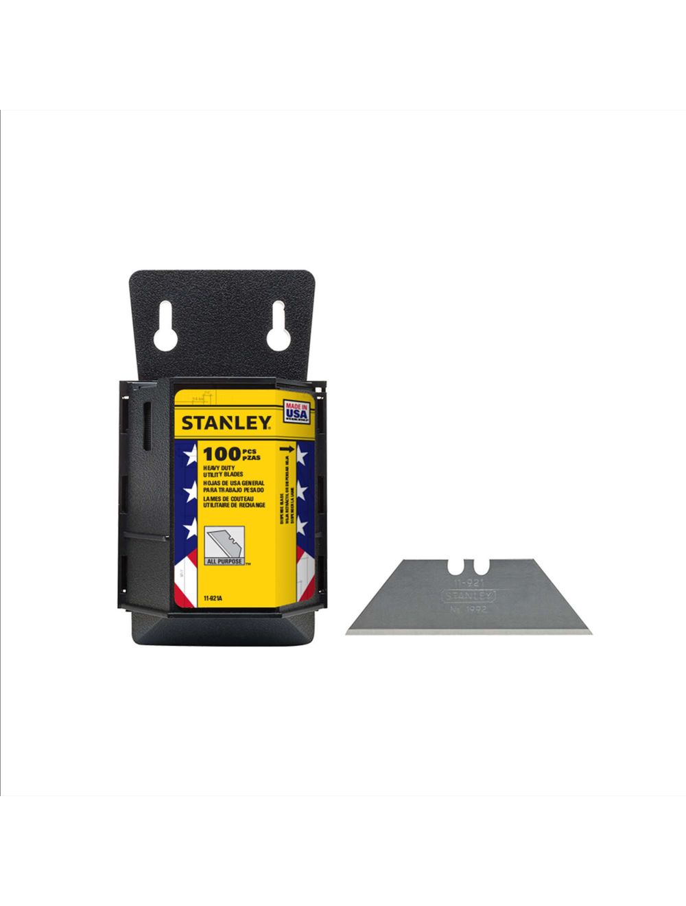 Stanley Steel Heavy Duty Blade Dispenser with Blades - 100 Pack