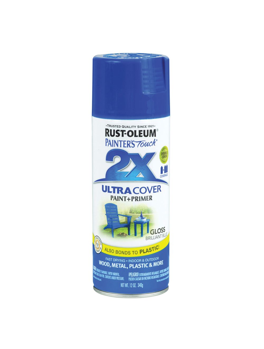 Rust-Oleum 12 oz. Painters Touch 2x Ultra Cover Gloss Brilliant Blue ...