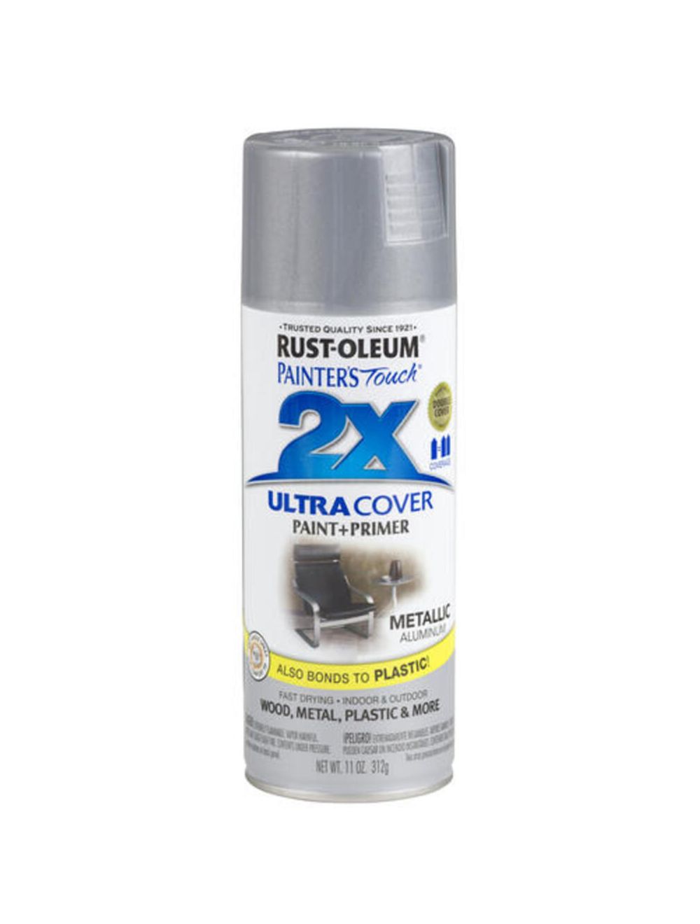 Rust-Oleum 11 oz. Painters Touch 2x Ultra Cover Paint + Primer Aluminum ...