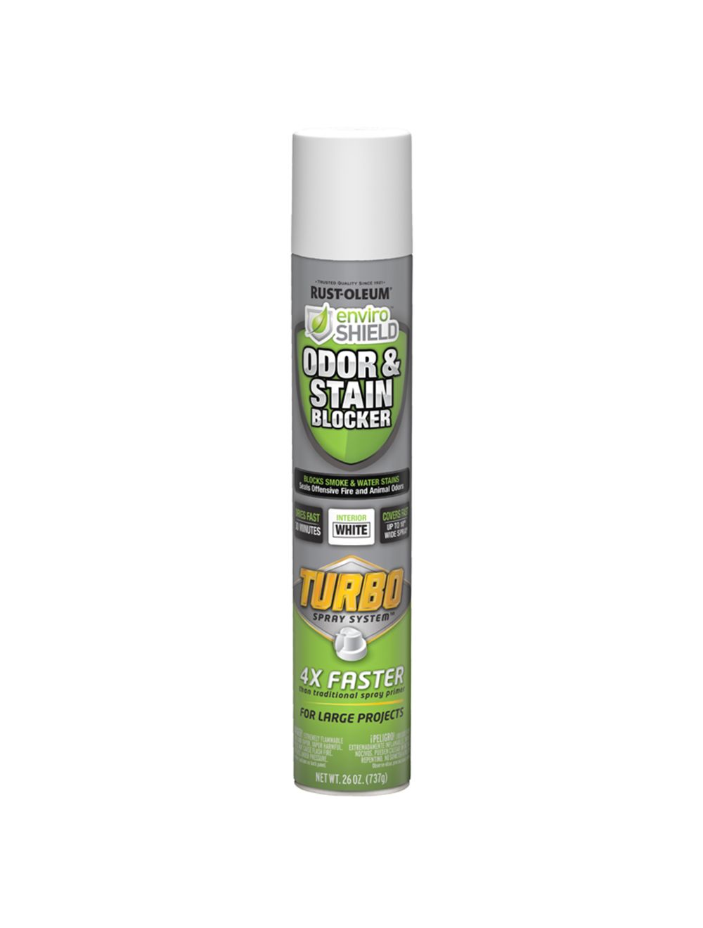 Rust-Oleum 357660 26 oz. Odor & Stain Blocker White With Turbo Spray System