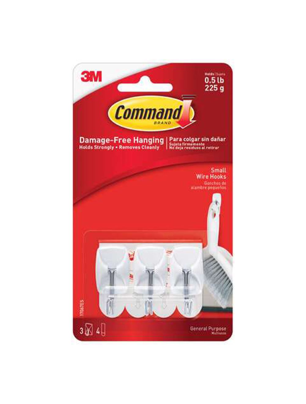 Command Small Plastic Wire Hook - 3 Pack