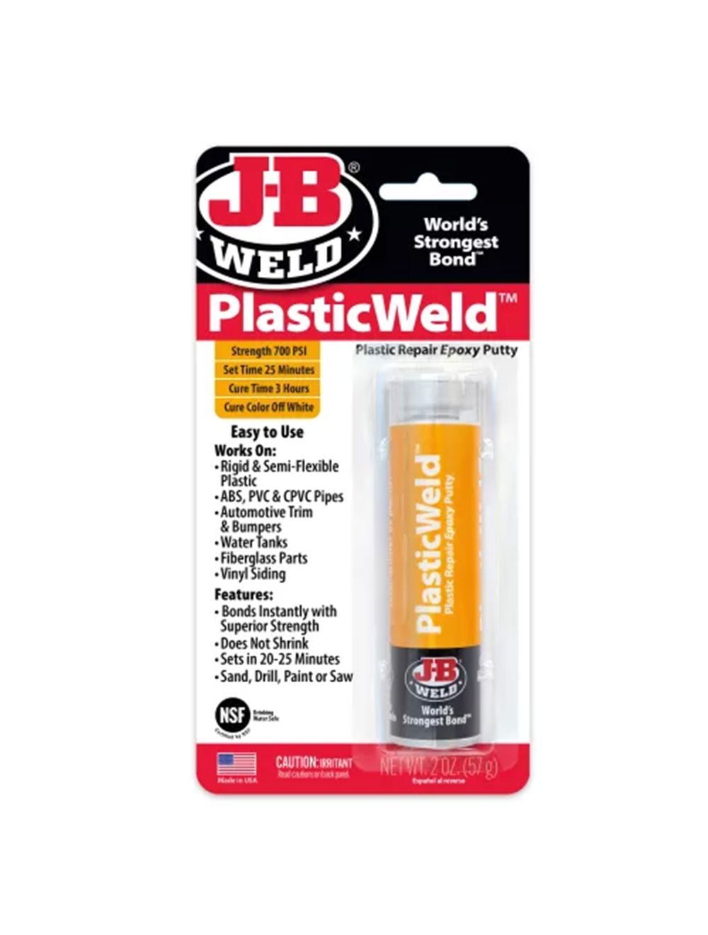 J-B Weld 8237 Plasticweld Epoxy Putty
