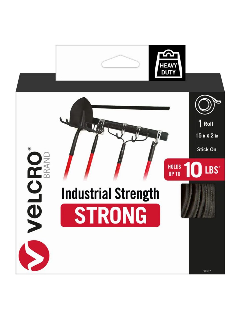 Velcro 90197 2" x 15 ft Industrial Strength Tape Black