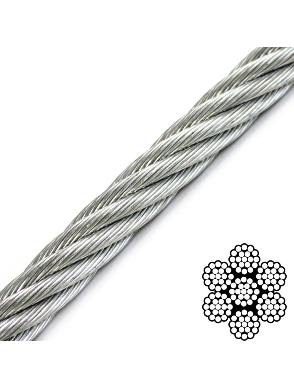 3/8" x 250' 7x19 Galvanized Aircraft Cable