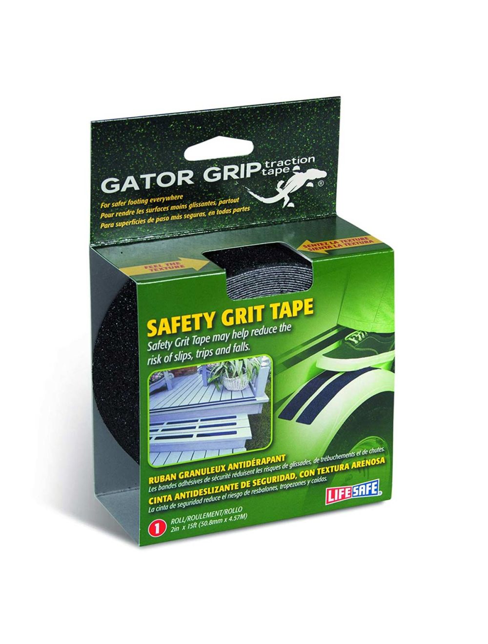 Gator Grip RE3951 2" x 15' Anti-Slip Black Safety Grit Tape