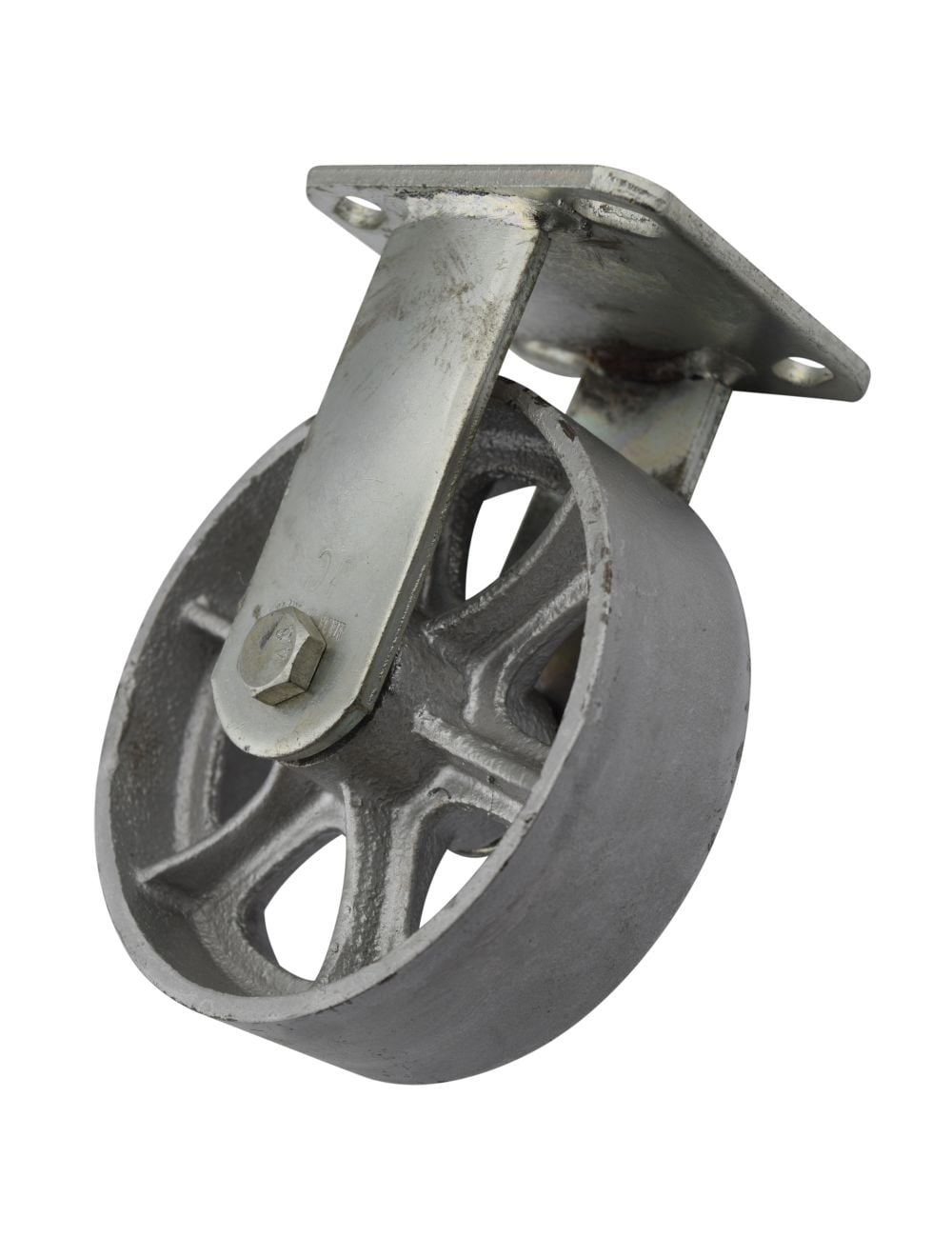 6" x 2" Rigid 880 lb Capacity Heavy Duty Steel Caster