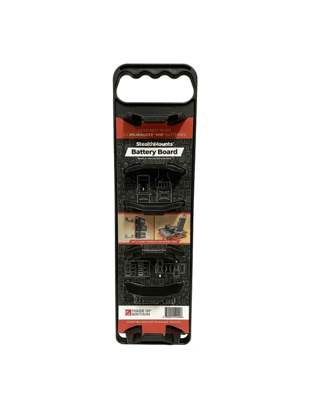 M18 Battery Holder Board with Handle and Packout Feet