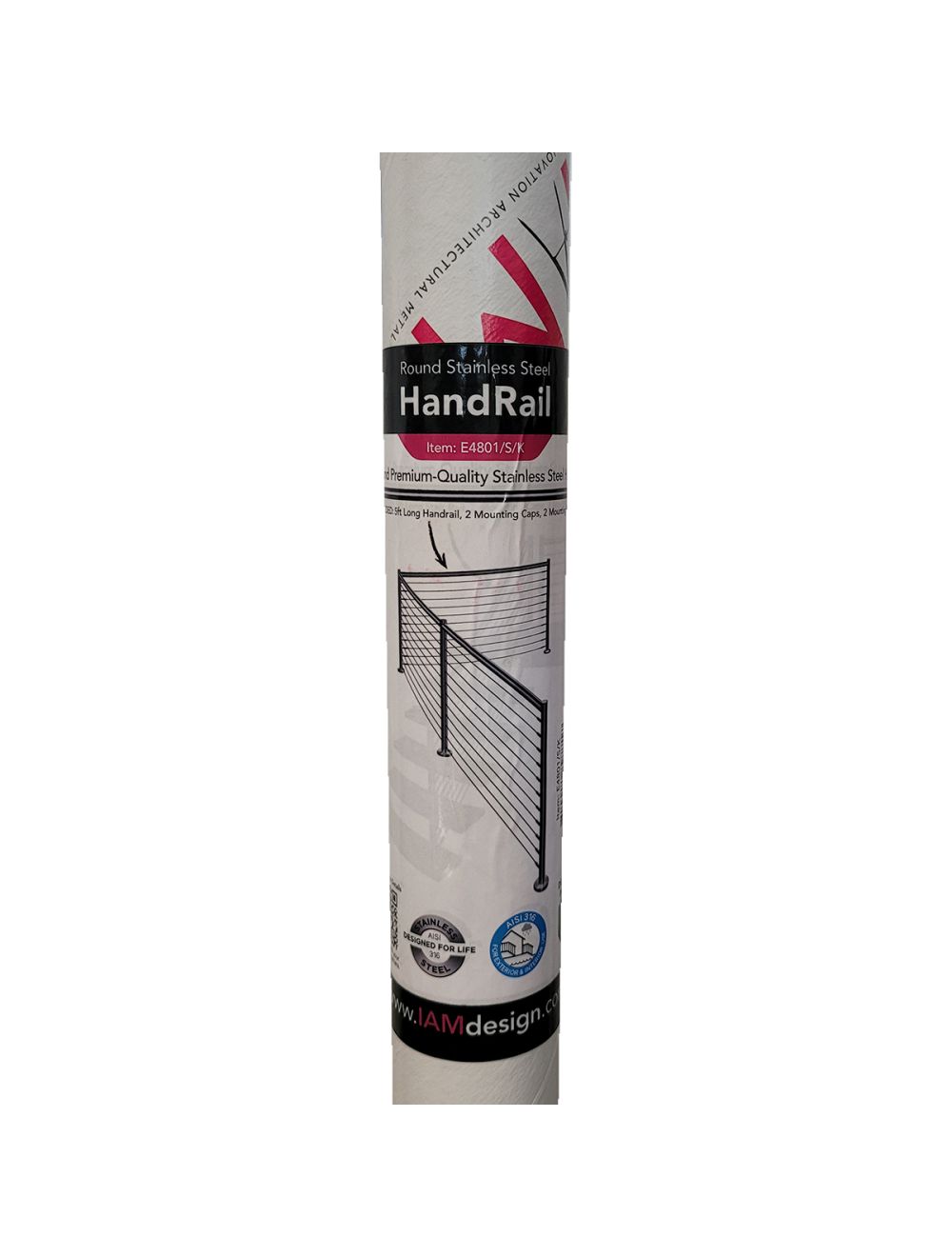 5' Long Stainless Steel Round Handrail 5' Long Stainless Steel Round Handrail