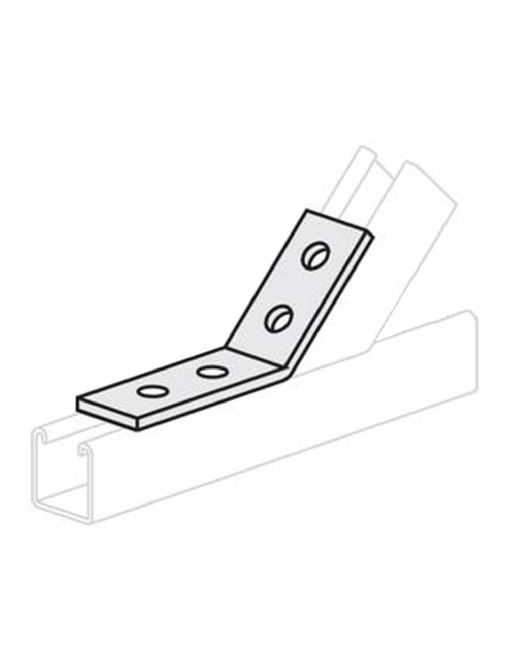 3-1/2" x 3-5/8" 45 Degree Open Angle Plate (4 Hole) - 5 pc bag