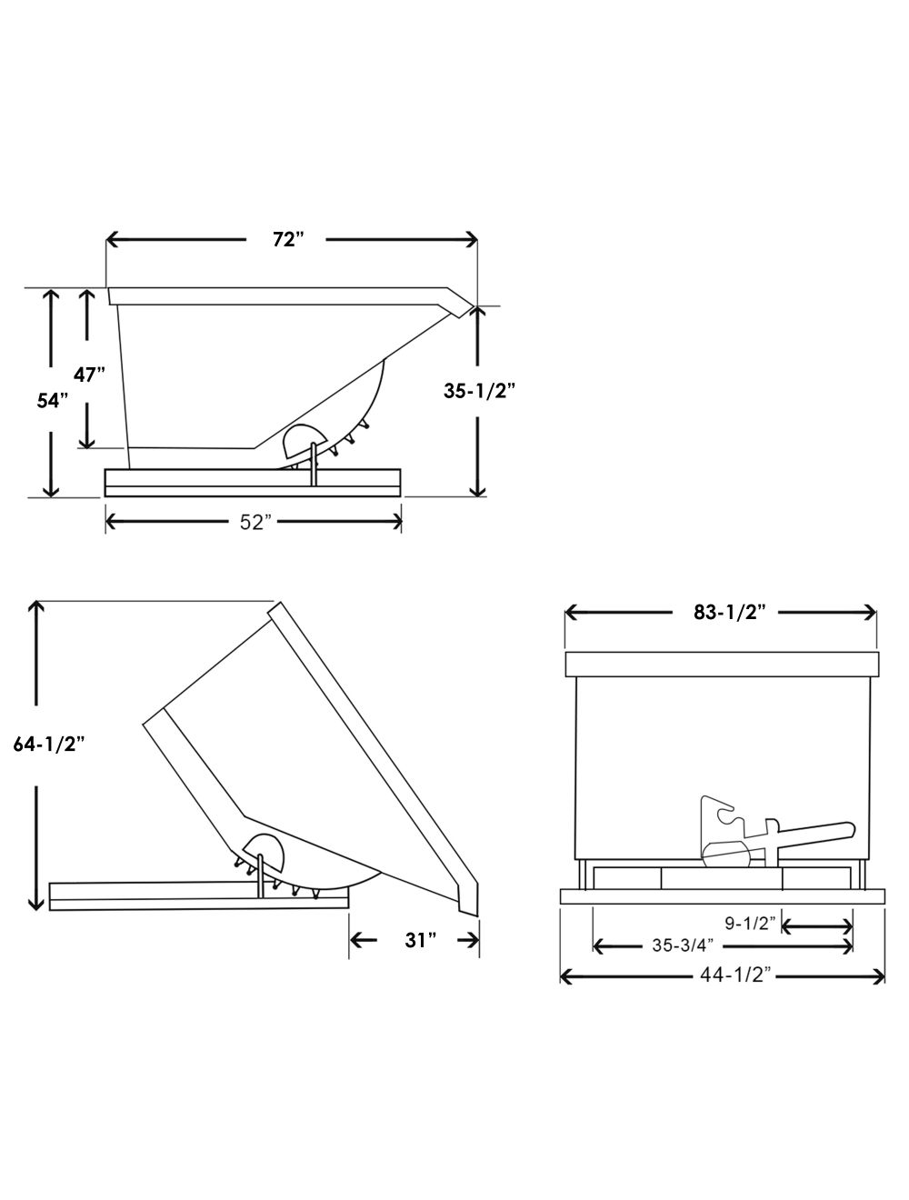 4 Yard Stackable Heavy Duty Self Dumping Steel Hopper (6,000 lb)