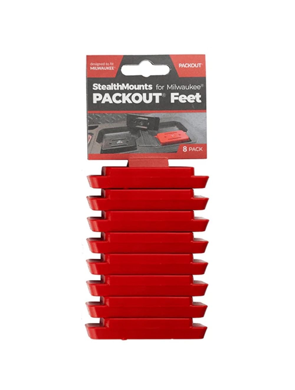 PACKOUT Feet for Milwaukee PACKOUT Products Red - 8 Pack
