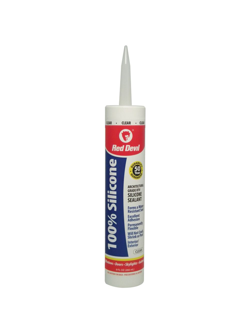 Red Devil 0826 10.1 oz. Clear 100% Silicone Sealant