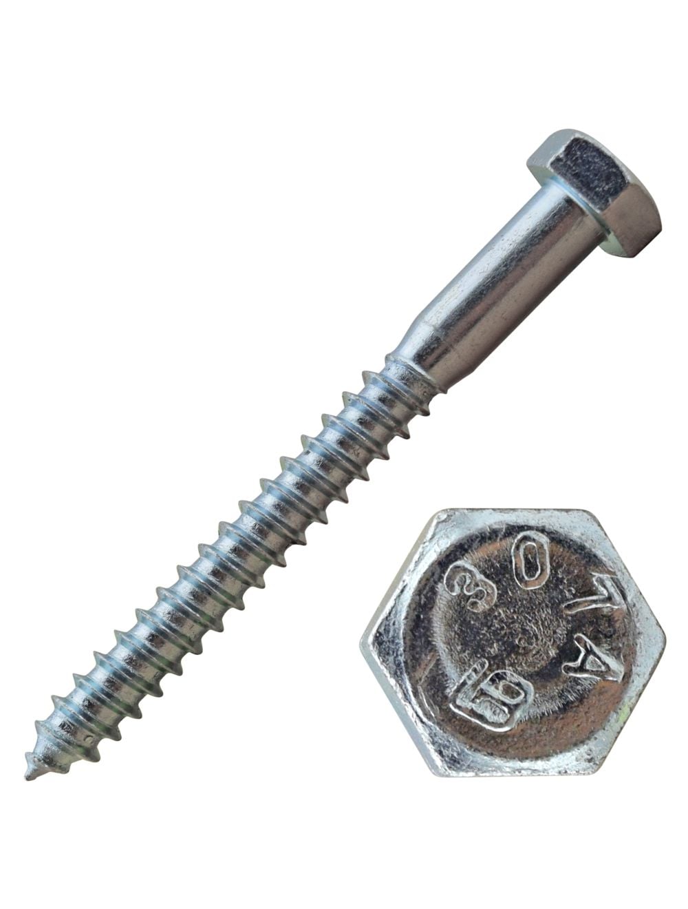3/8" X 3" Hex Lag Screw Zinc Plated - 400 pcs per box