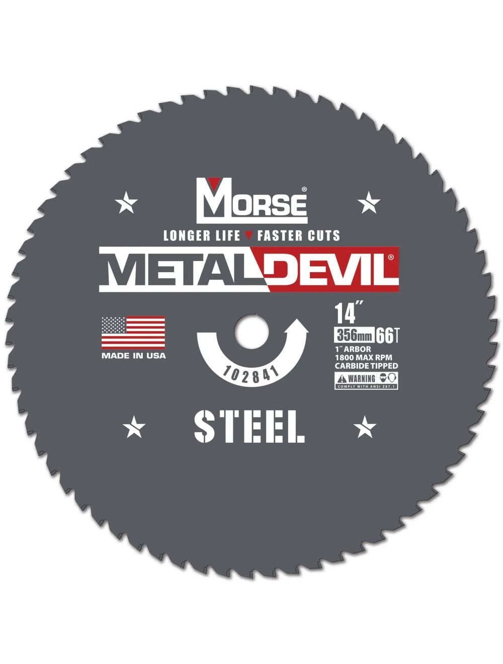 M.K. Morse 14" 66 Tooth Metal Devil Steel Circular Saw Blade