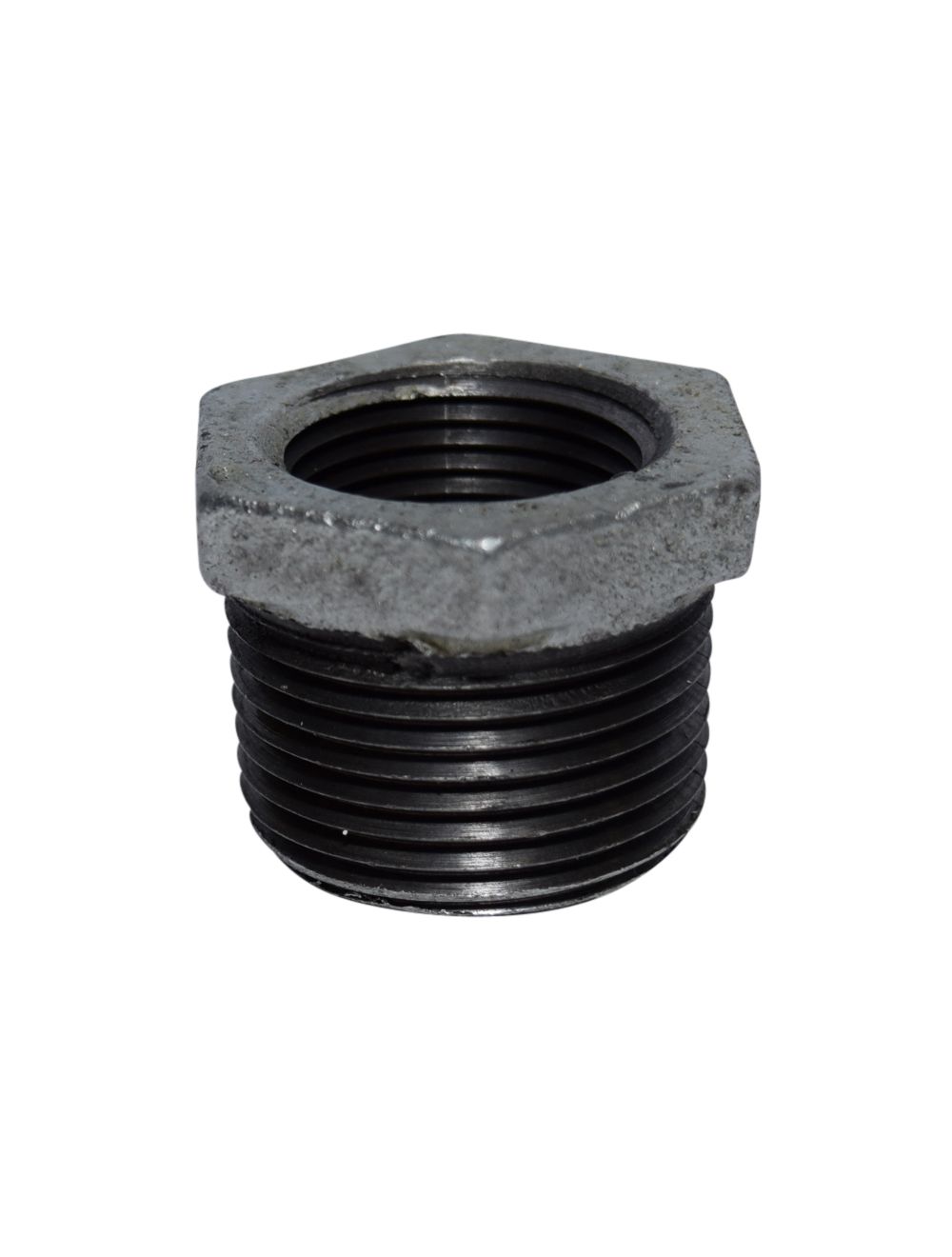 1-1/4" x 3/4" NPT Hex Bushing Reducer Galvanized Malleable Iron