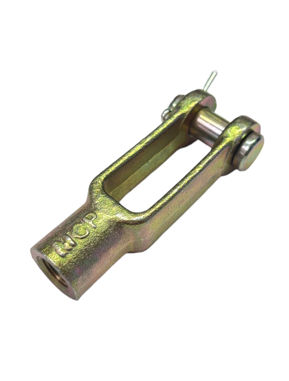 10-32 Yoke End Female With Clevis Pin Yellow Zinc