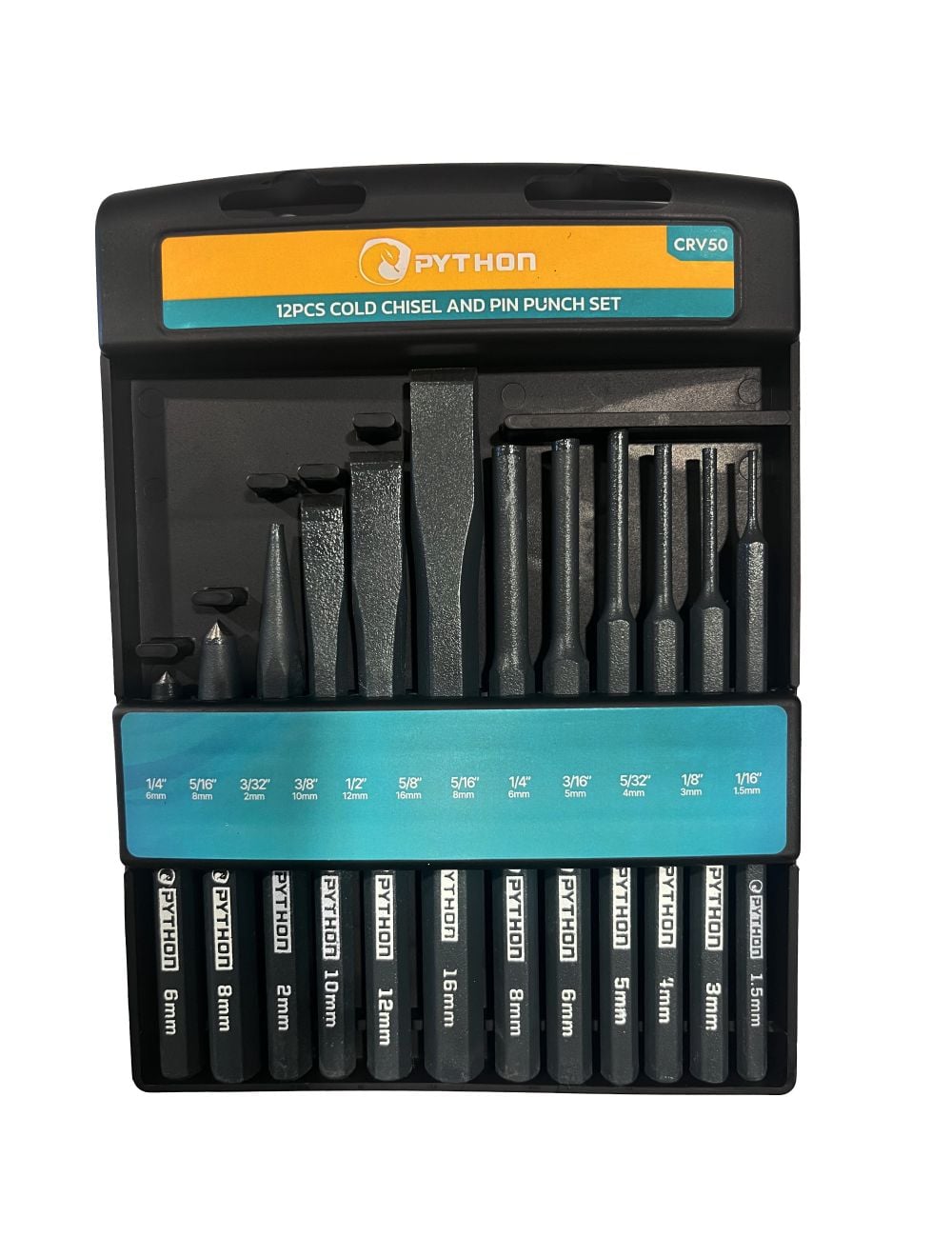 Python Pro 12pc Pin Punch & Chisel Tool Set