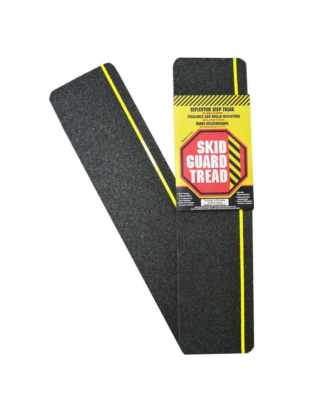Skid Guard 67304 6" x 24" Black/Yellow Stair Tread