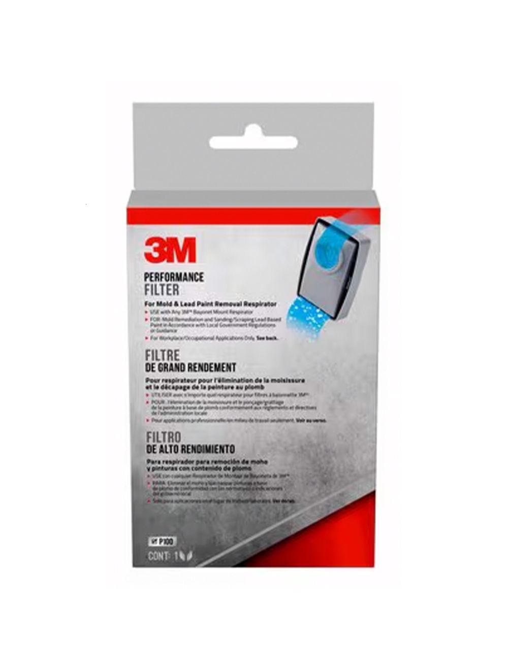 3M P100 Replacement Filter for Mold & Lead Paint Removal Respirator - 2 ...