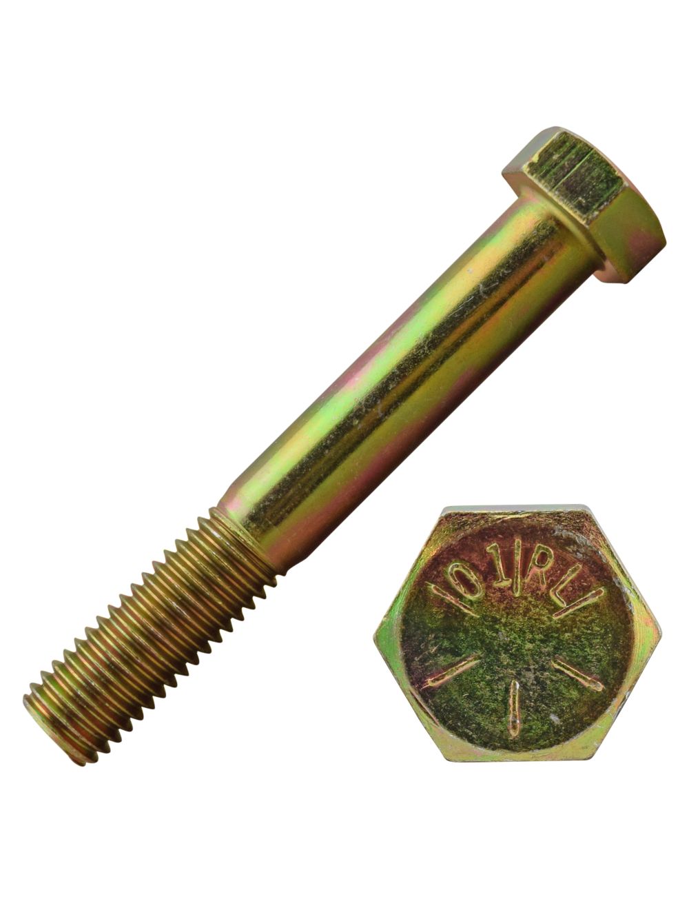 1-8 X 5" Hex Cap Screw Grade 8 Yellow Zinc Plated - 20 pcs per box