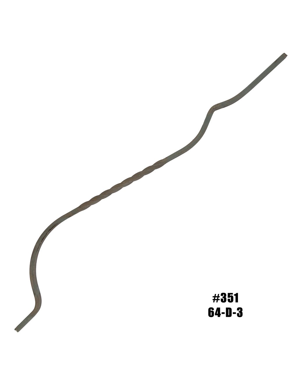 1/2" x 35-7/16" Center Twist with Curve Square Bar Belly Baluster ...