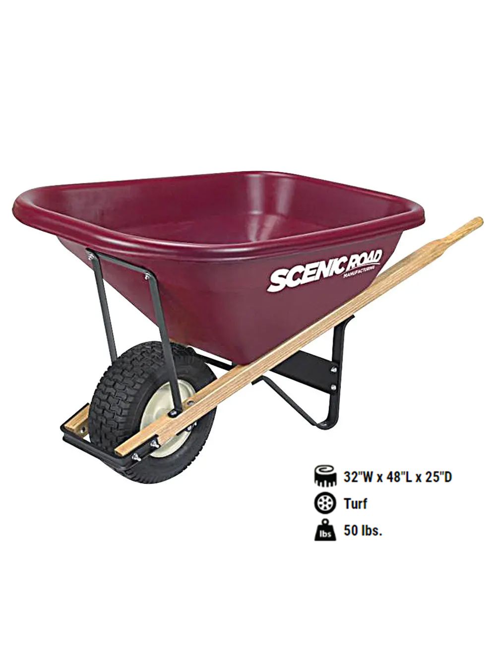 Scenic Road M8-1TFF 8 Cubic ft Capacity Poly Wheelbarrow