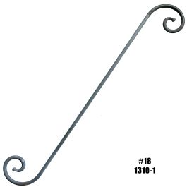 28-3/8" S-Scroll with Rounded Ends Wrought Iron