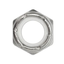 10-32 Nylon Insert Lock Nut 18-8 Stainless Steel - 100 pcs per bag