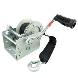 Two Speed 2,500 lb Hand Winch with 20' Nylon Strap