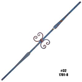 5-3/4" x 39-1/2" Hammered with Dual C-Scroll Baluster Wrought Iron
