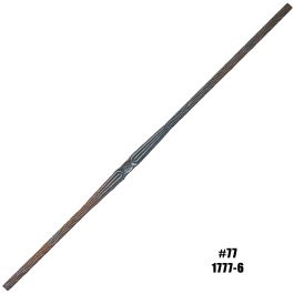 1" x 47" Single Stamped Newel Post Wrought Iron