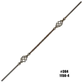 1/2" x 39-1/2" Center Twist Grooved Round Bar with Double Basket ...