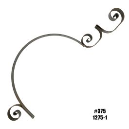 39-1/2" Square Bar Curved Top Belly Baluster Wrought Iron