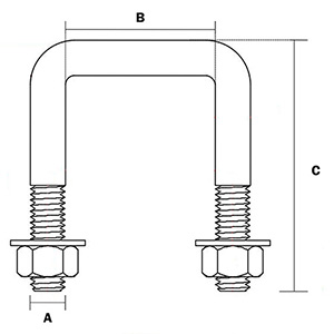 Square Bend U-Bolts - U-Bolts - Hardware - Products